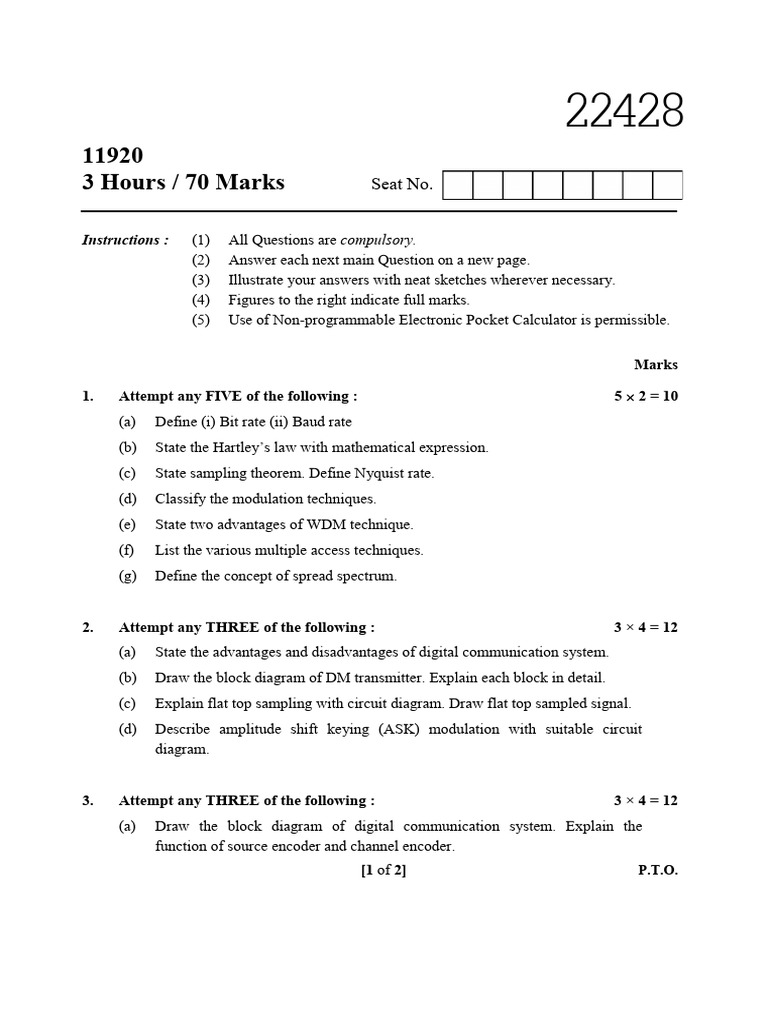 2019 Winter Question Paper (Msbte Study Resources) | PDF | Modulation | Signal Processing