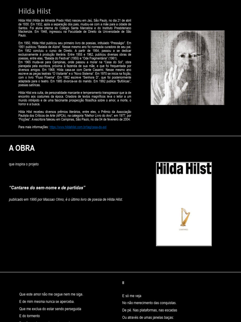 Hilda Hilst: Vida e Obra Literária | PDF