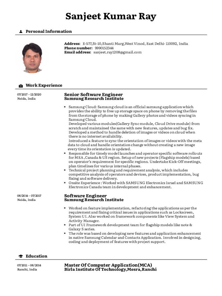 Sanjeet Kumar Ray - Java Developer | PDF | Software | Information Technology