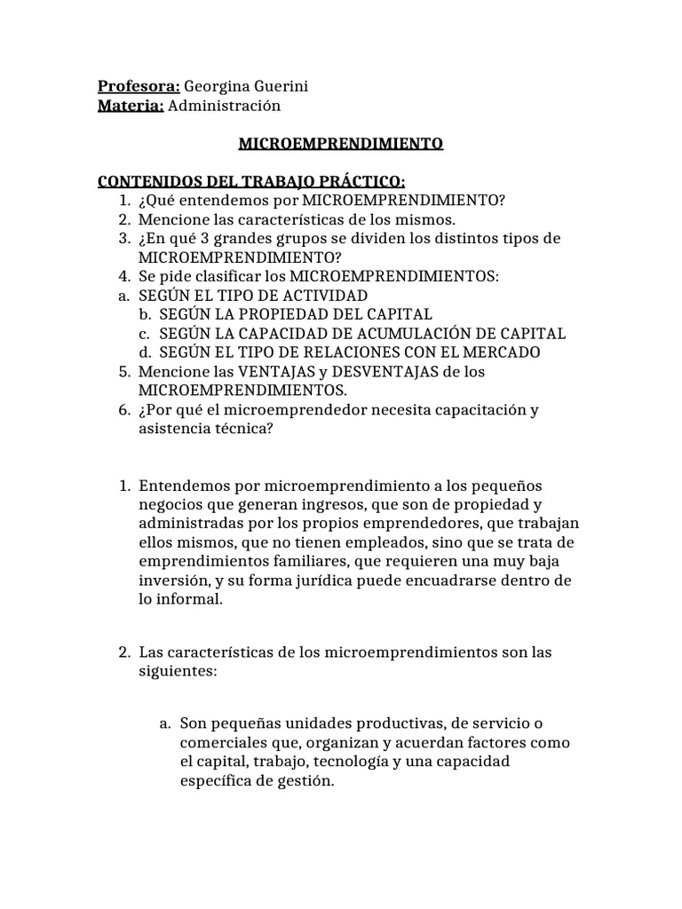 Unidad #1 - Micro Act #1 solucion | PDF | Capital (economía) | Iniciativa empresarial