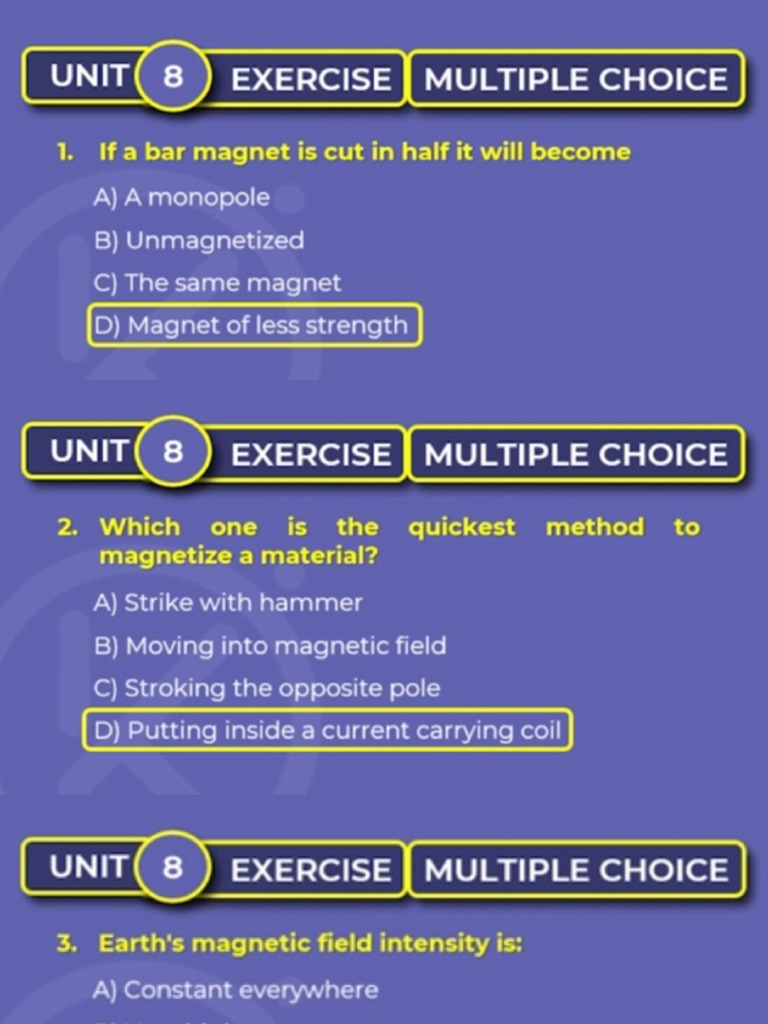 Exercise #8 MAGNETISM | PDF