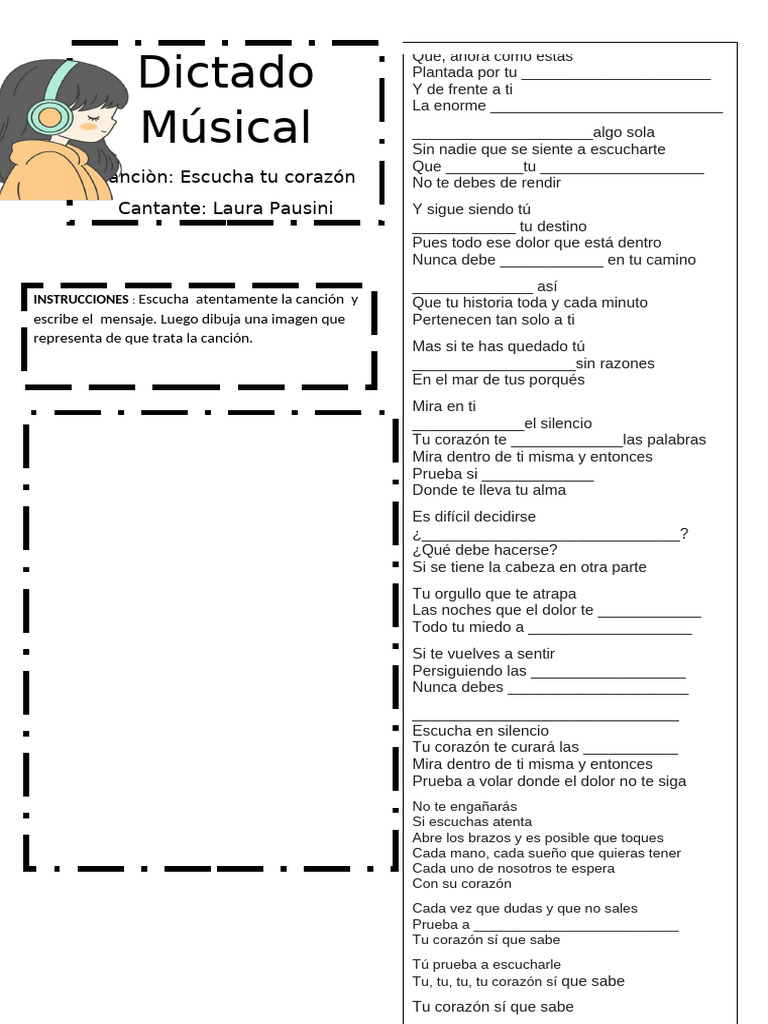 Dictado Musical Escucha Tu Corazón Pdf