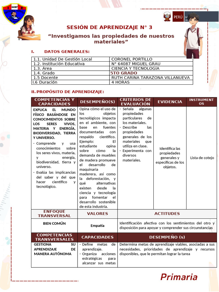 Propiedades de Materiales en Ciencia 5° | PDF | Densidad | Masa