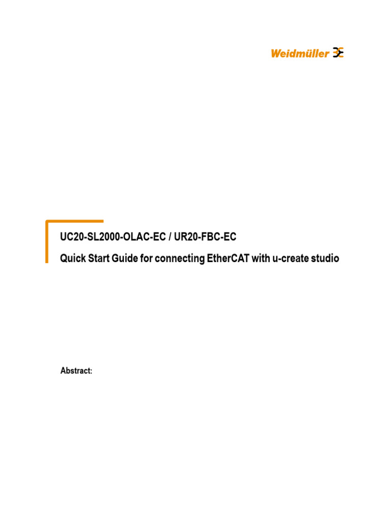 QSG0002-UC20-SL2000 Connecting EtherCAT Coupler With U-Create Studio ...
