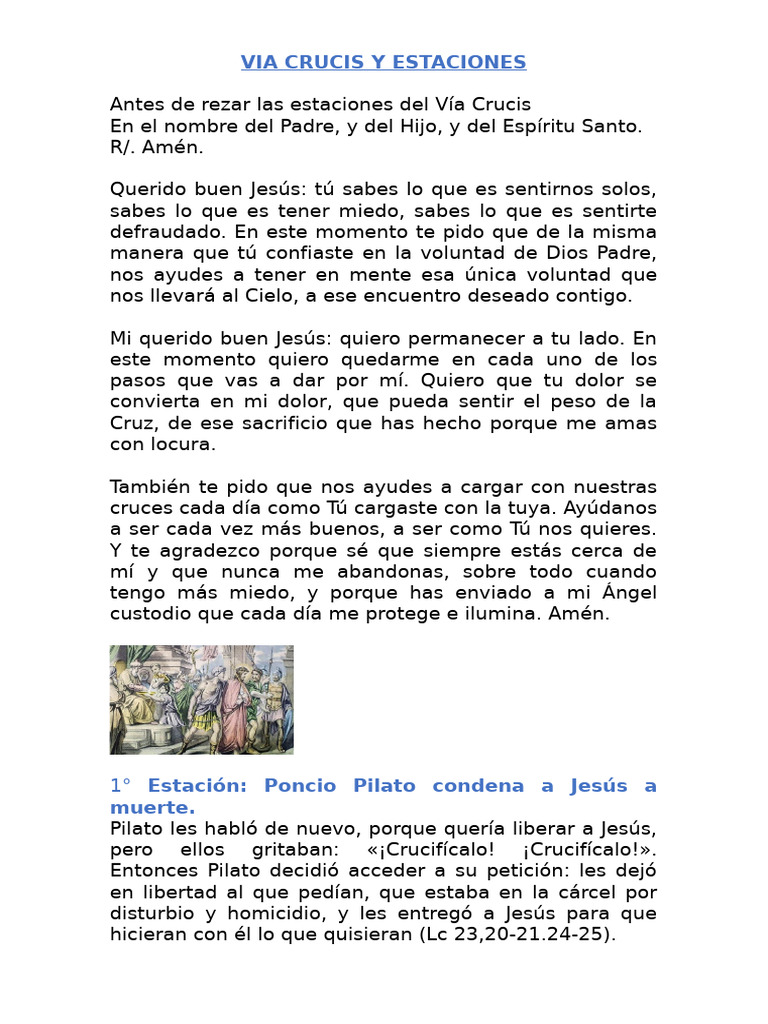 VIA CRUCIS Y ESTACIONES | PDF | Oración | Amor