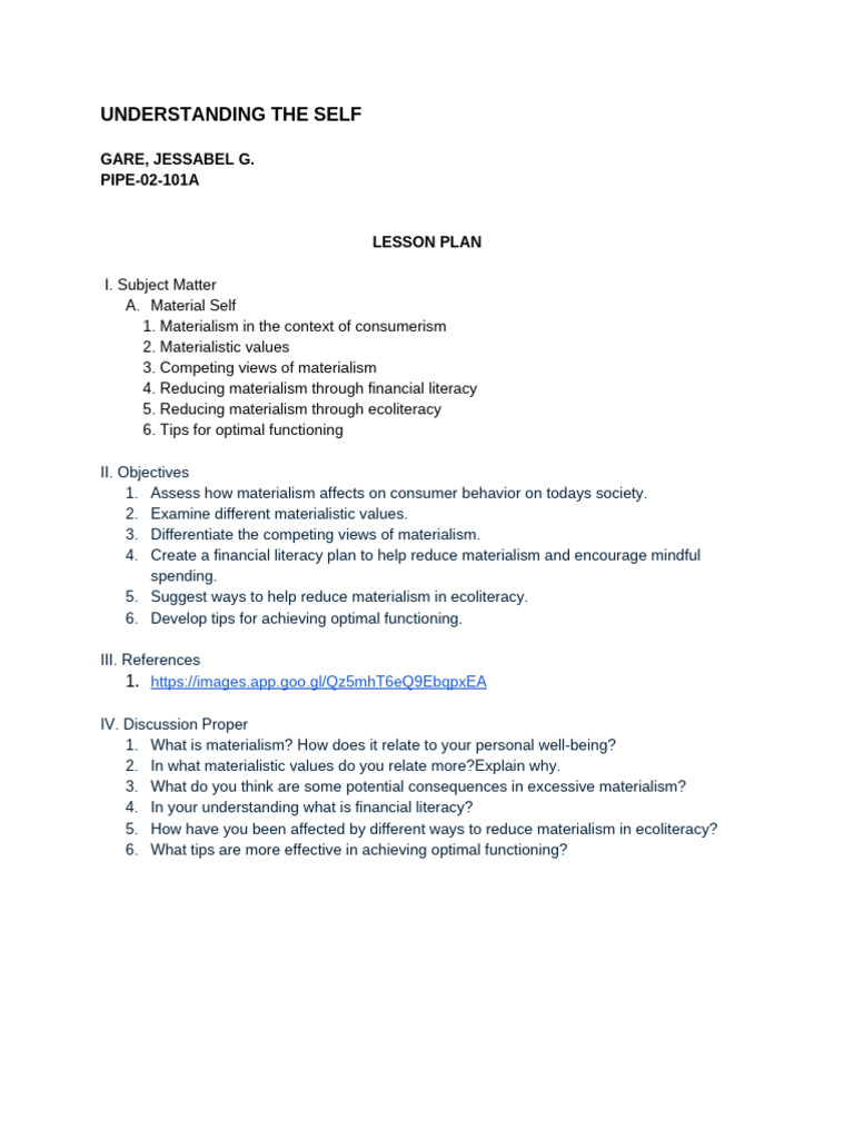 Uts Lesson Plan Gare Jessa | PDF