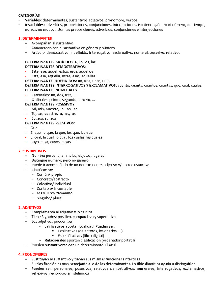 Amanda Categorías Gramaticales | PDF | Adjetivo | Sustantivo
