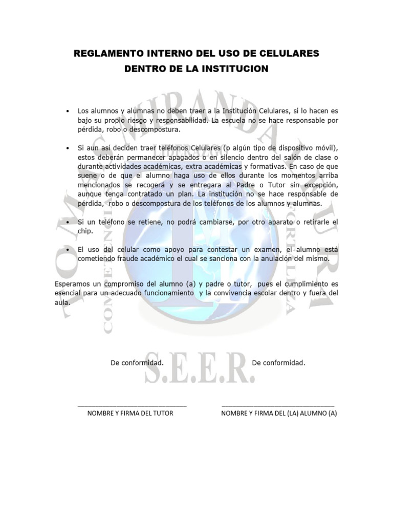 Reglamento Interno | PDF