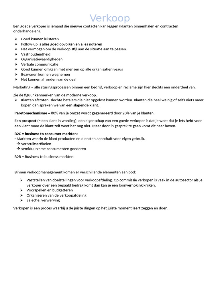 Verkoop | PDF