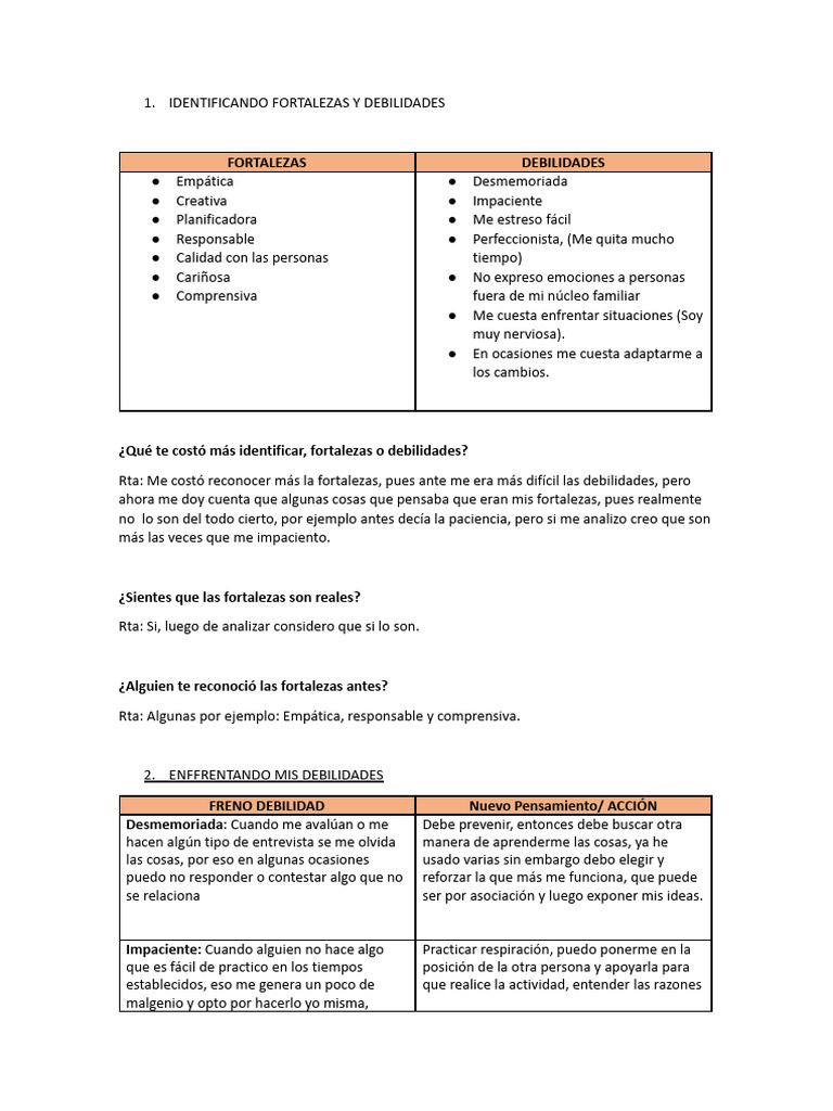 IDENTIFICANDO FORTALEZAS Y DEBILIDADES- MARLY muño_230727_182448 | PDF | Conceptos psicologicos ...