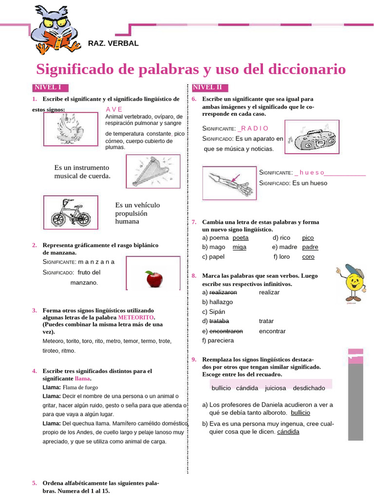 Uso Del Diccionario | PDF | Diccionario | Verbo
