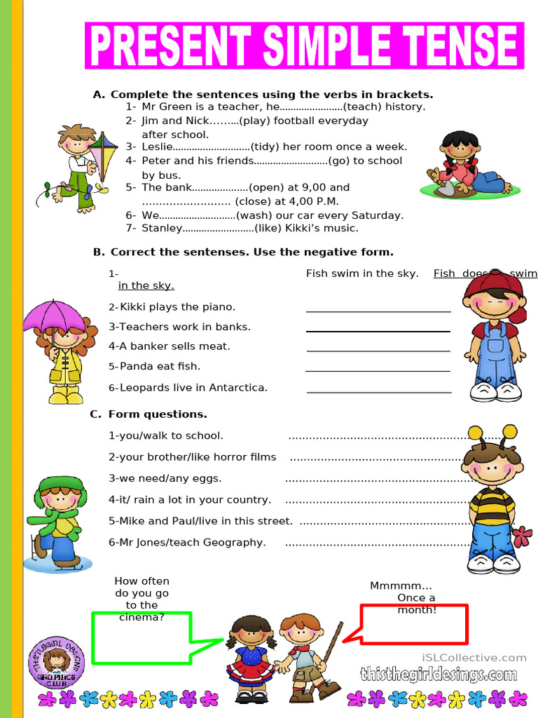 Present Simple-Exam 5y6to - 240529 - 155220 | PDF