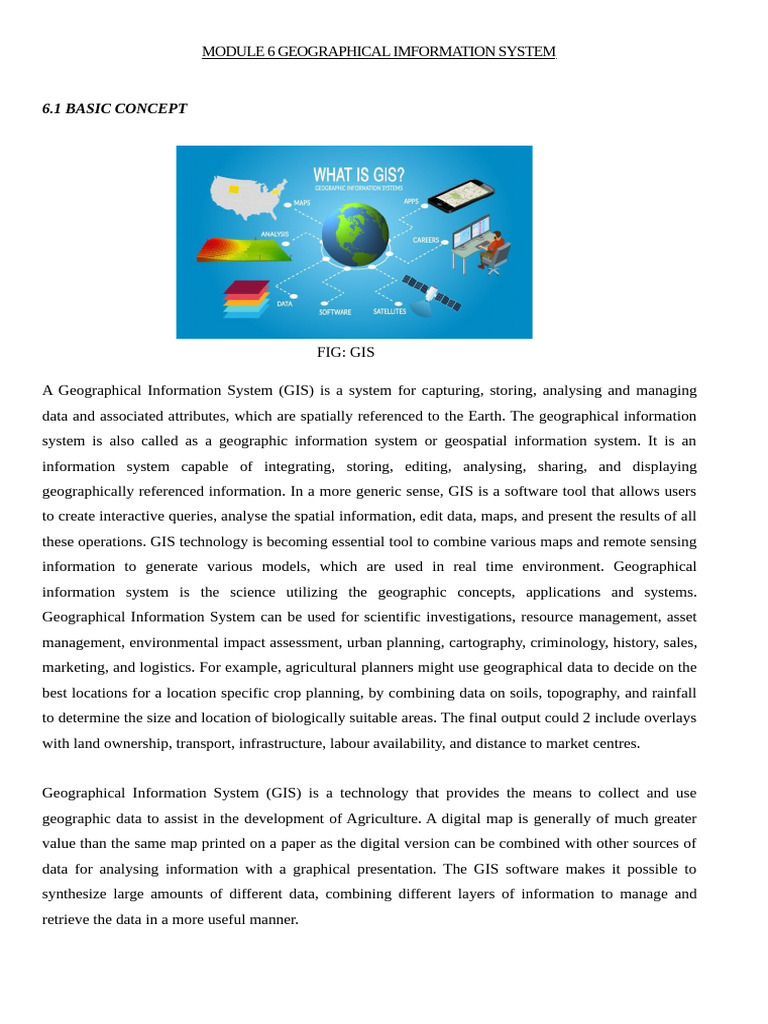 Module 6 Geographical Imformation System | PDF | Geographic Information ...