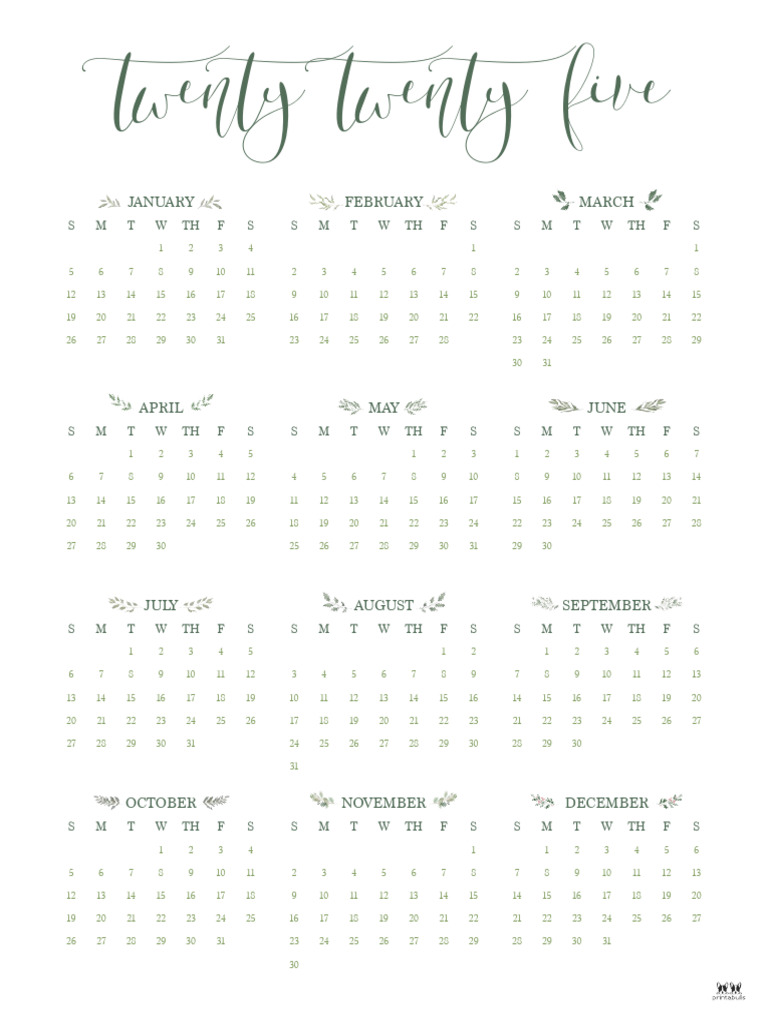 Printable Yearly Calendar Planner Page 3 2025 | PDF