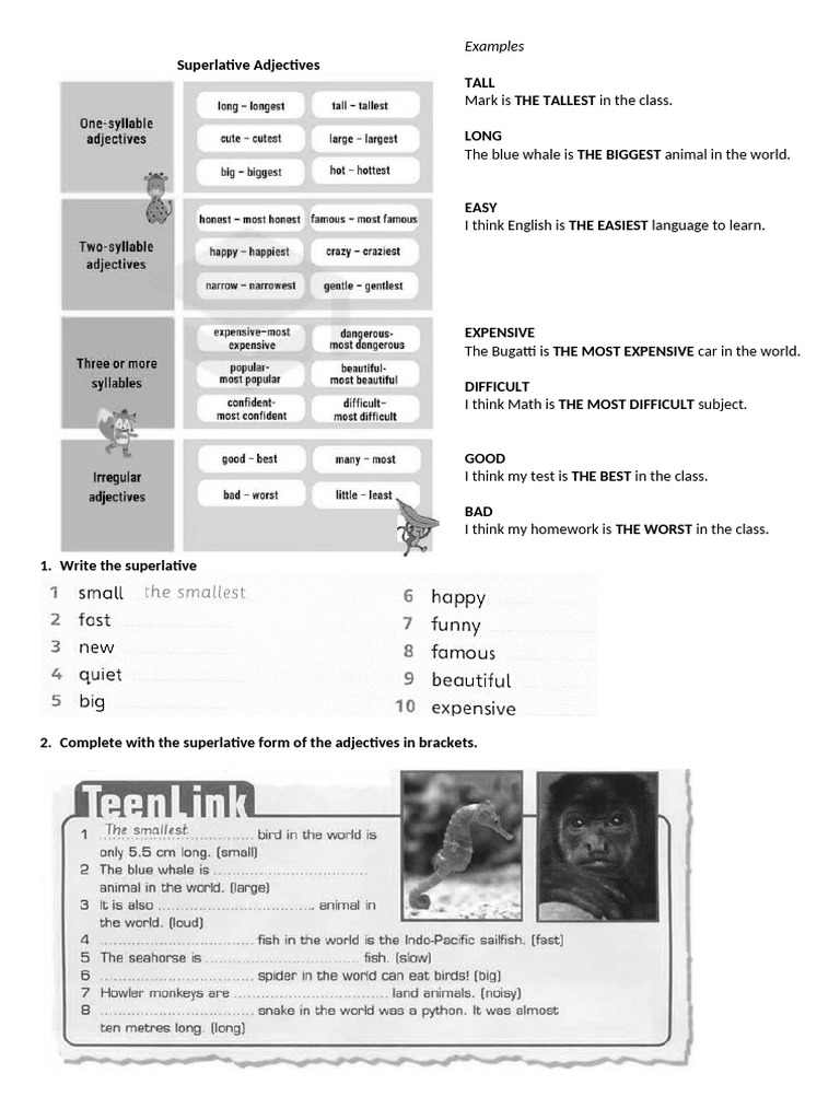 Superlative Adjectives Explained | PDF