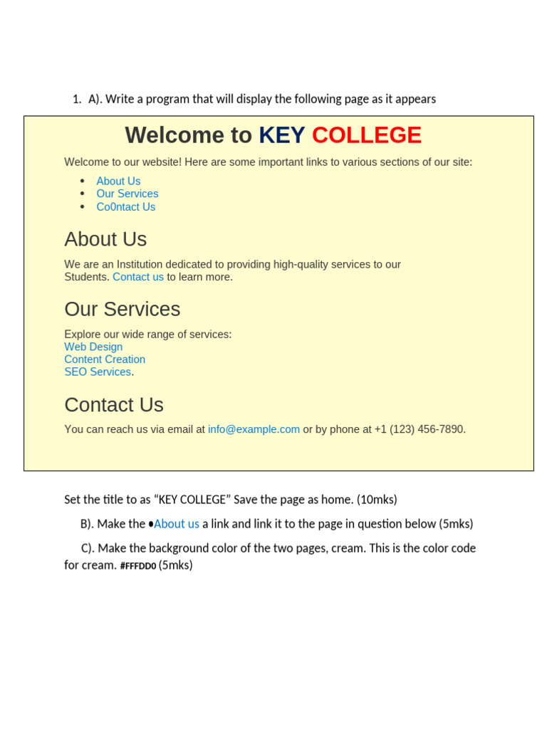 Web Development CAT 1 | PDF