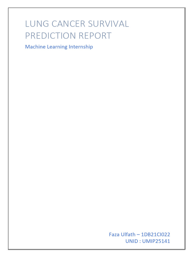 Lung Cancer Survival Prediction Report | PDF | Machine Learning ...