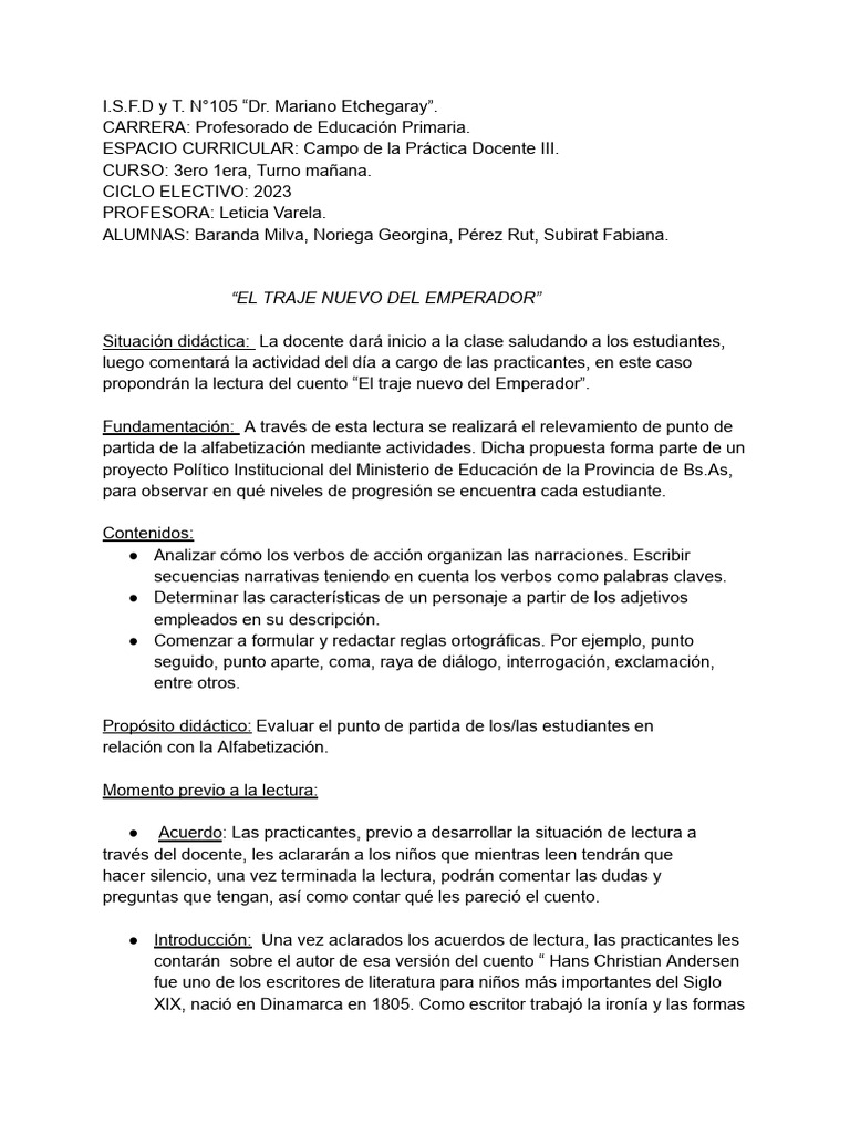 Planificación 4to Grado. | PDF | Hans Christian Andersen