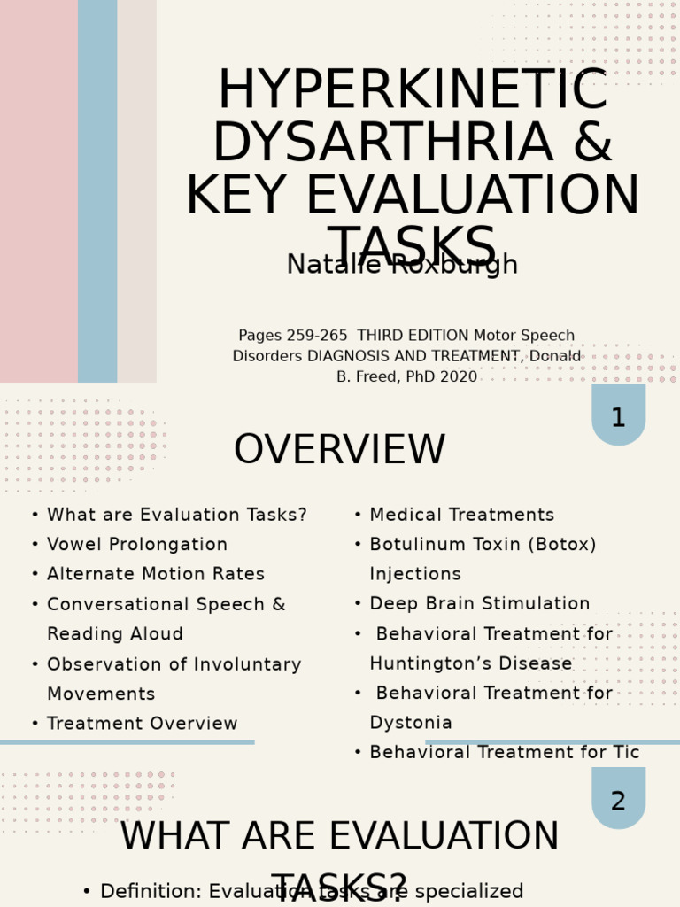 Evaluating Hyperkinetic Dysarthria | PDF | Dystonia | Deep Brain ...