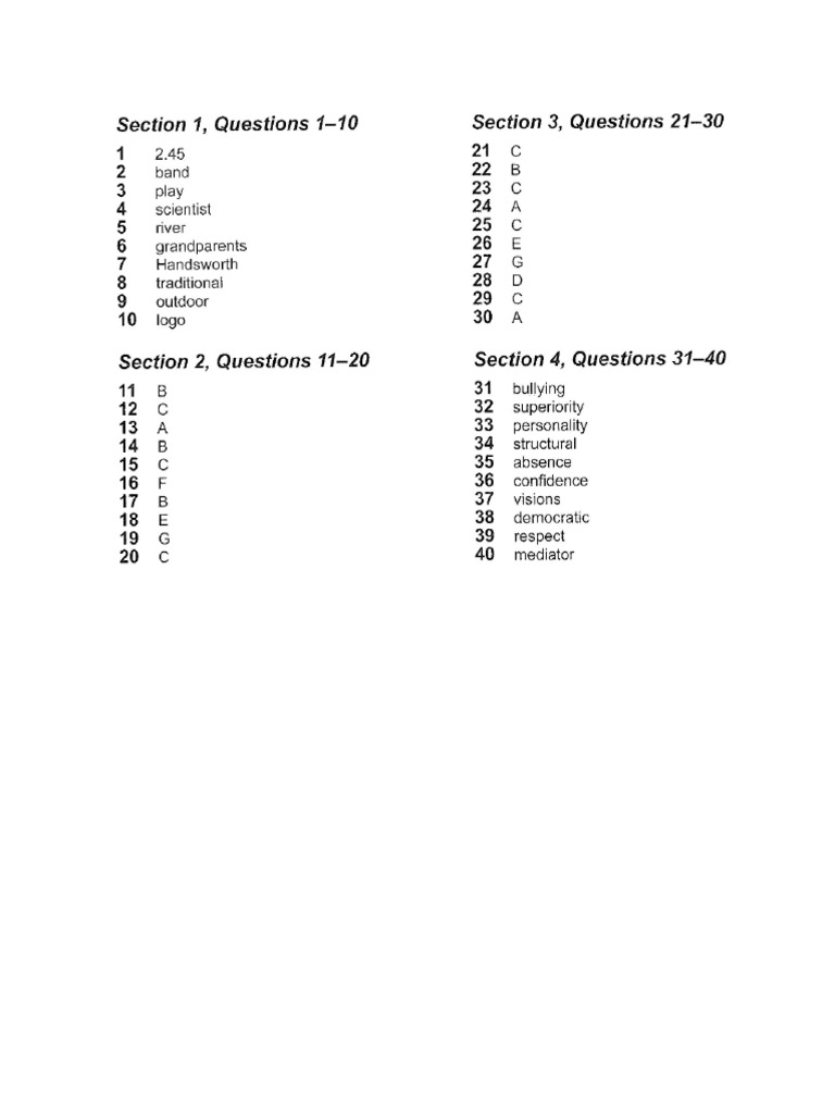 Final Exam Answer Key | PDF
