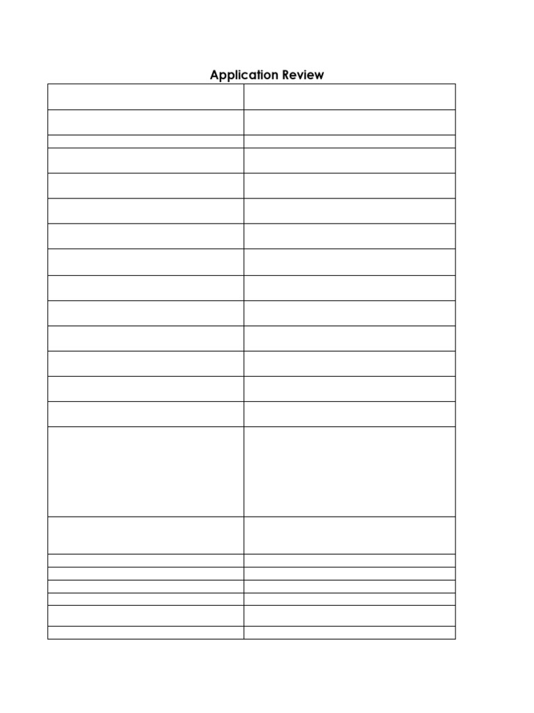 Application Review Tool | PDF