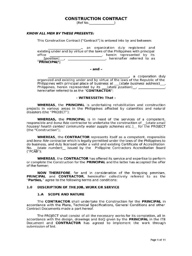 Construction Contract | PDF