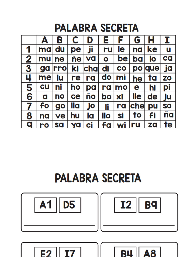 juego palabra secreta | PDF