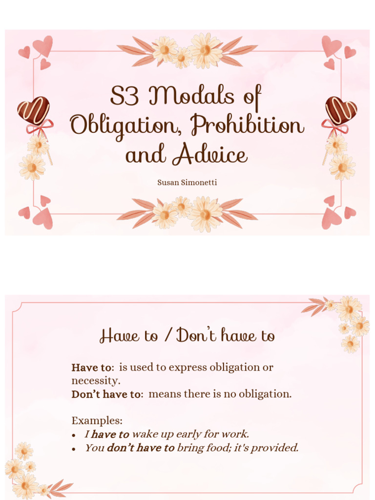 S3 Unit 7 Modals Obligation-Prohibition | PDF