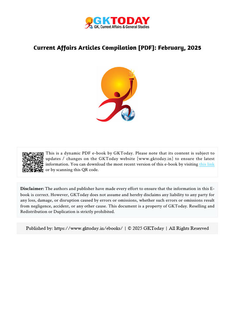 Current Affairs Articles Compilation PDF February 2025 | PDF