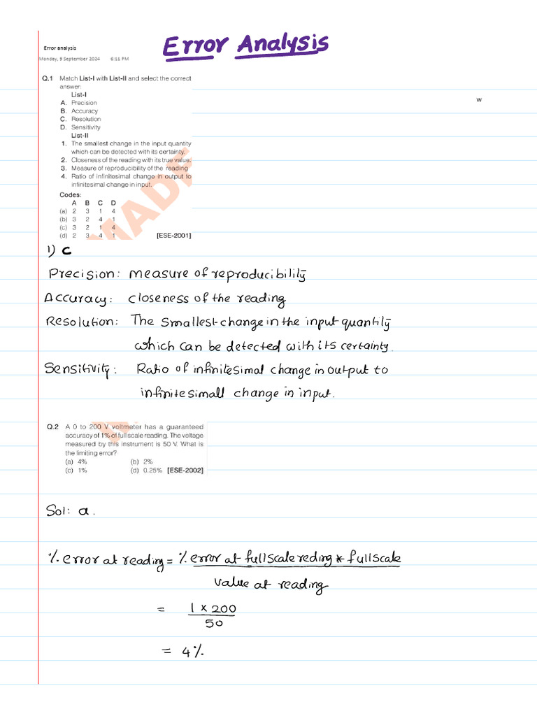 Error Analysis | PDF