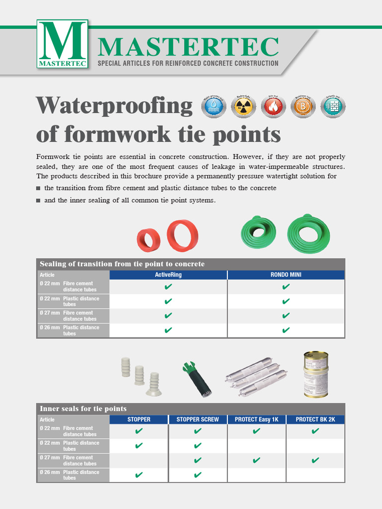 GB PRSP Abdichtung-Schalungs-Spannstellen MASTERTEC 08-2020 | PDF | Pipe (Fluid Conveyance ...