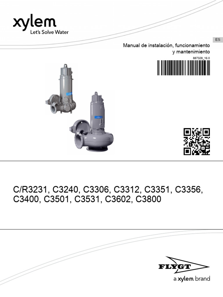 Manual de instalacion funcionamiento y mantenimiento Flygt Xylem 3356 | PDF | Residuos | Agua