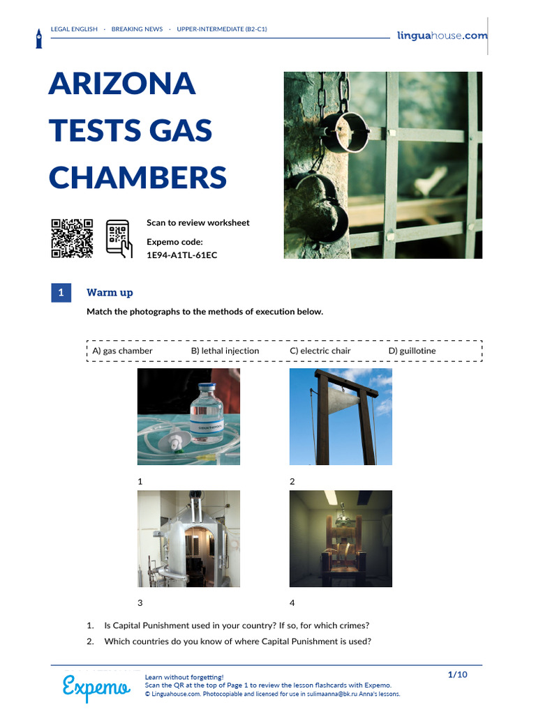 Arizona Tests Gas Chambers British English Student B2 C1 | PDF ...