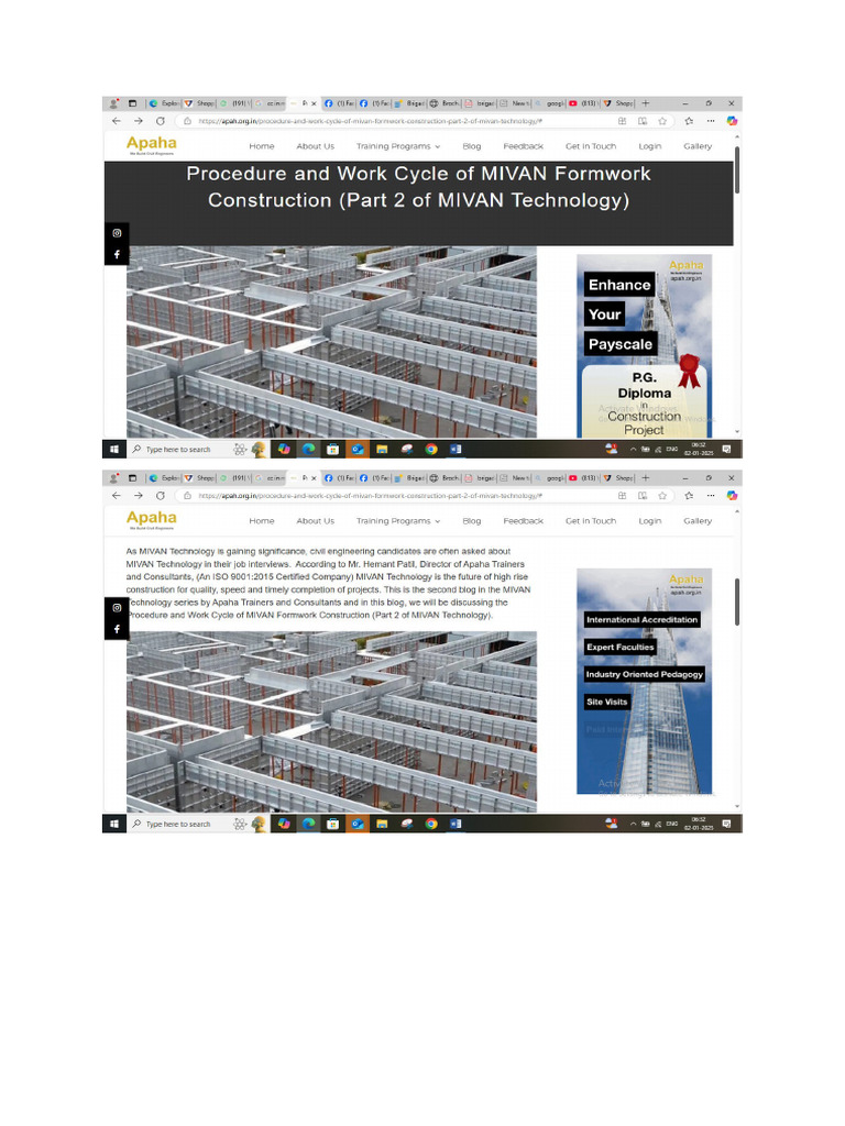 Mivan Shuttering Is A Modern Form of Formwork System Used in The ...