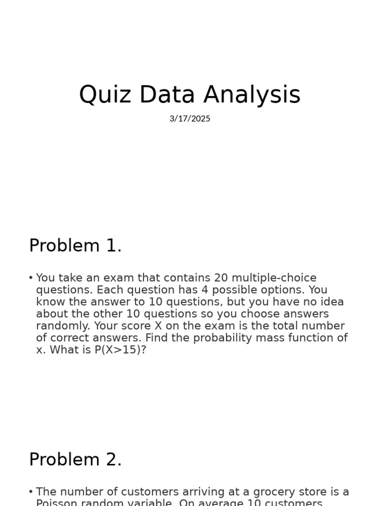 Quiz Data Analysis | PDF