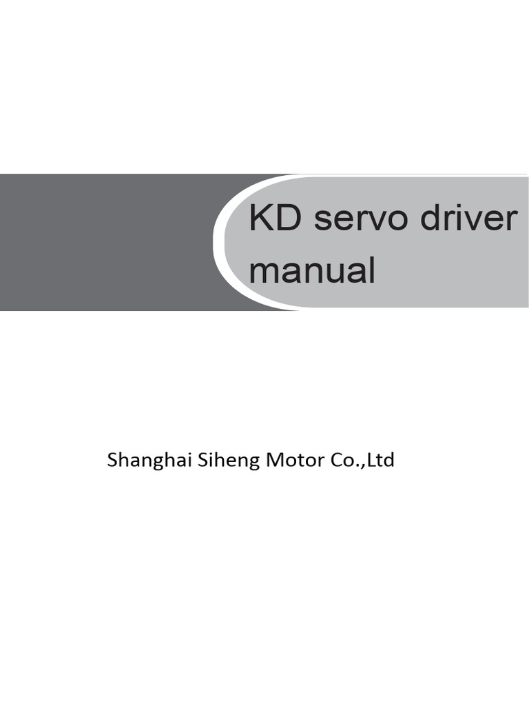 KD Driver Manual V215 | PDF | Power Supply | Parameter (Computer ...