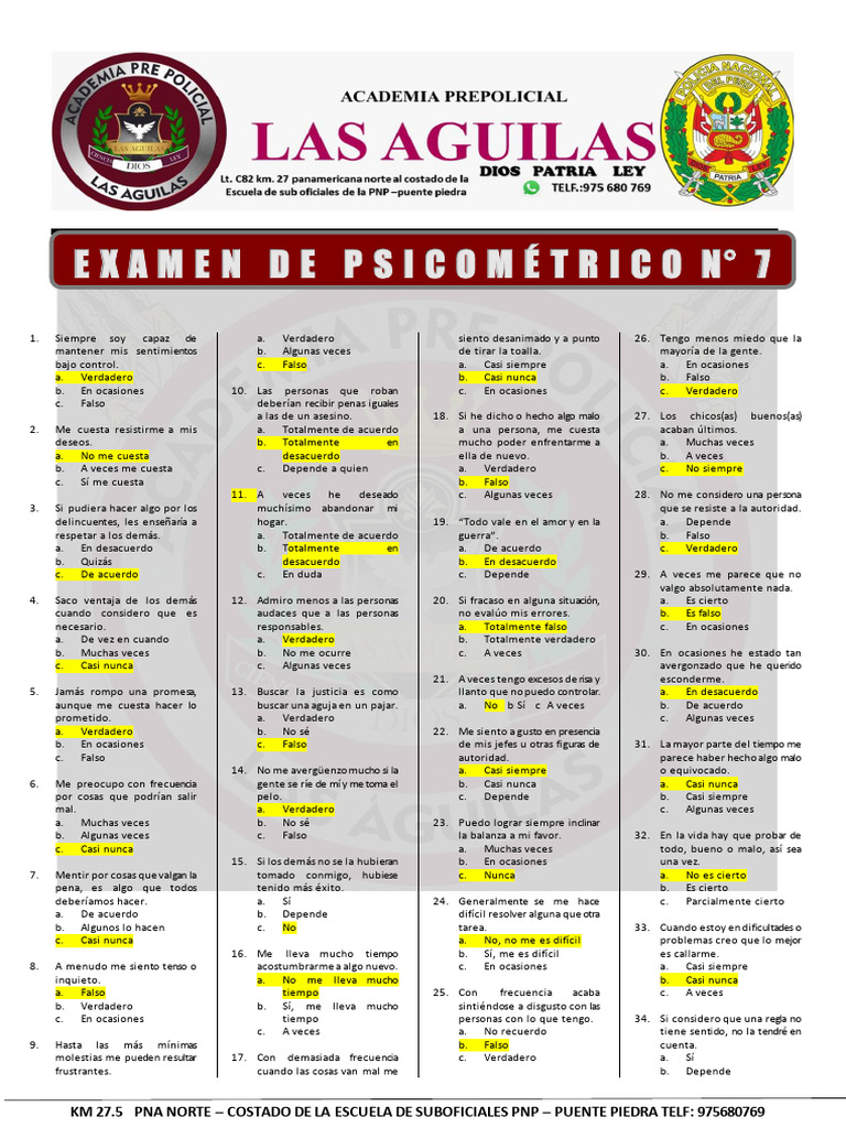 EXAMEN DE PSICOM N° 7 | PDF