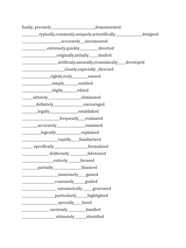 Adverbs Assignment | PDF