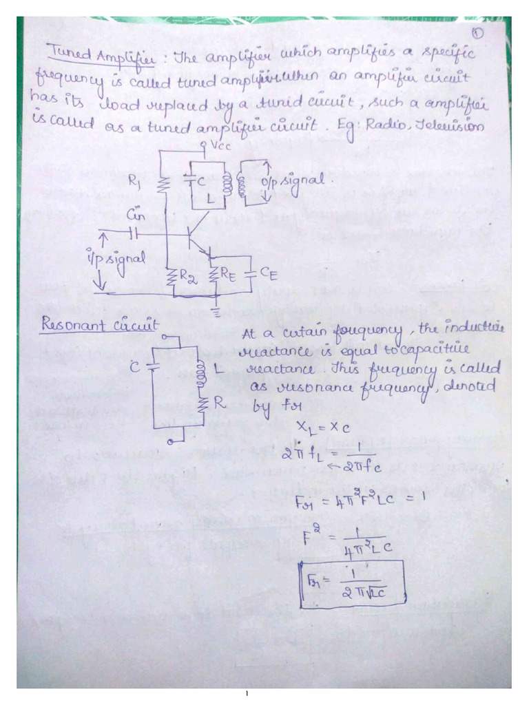 Single Tuned Amplifier | PDF