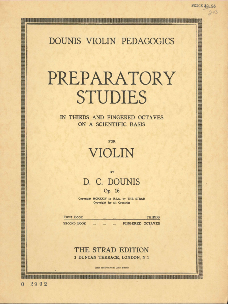 Dounis OP 16 Preparatory Studies in Thirds and Fingered Octaves First ...