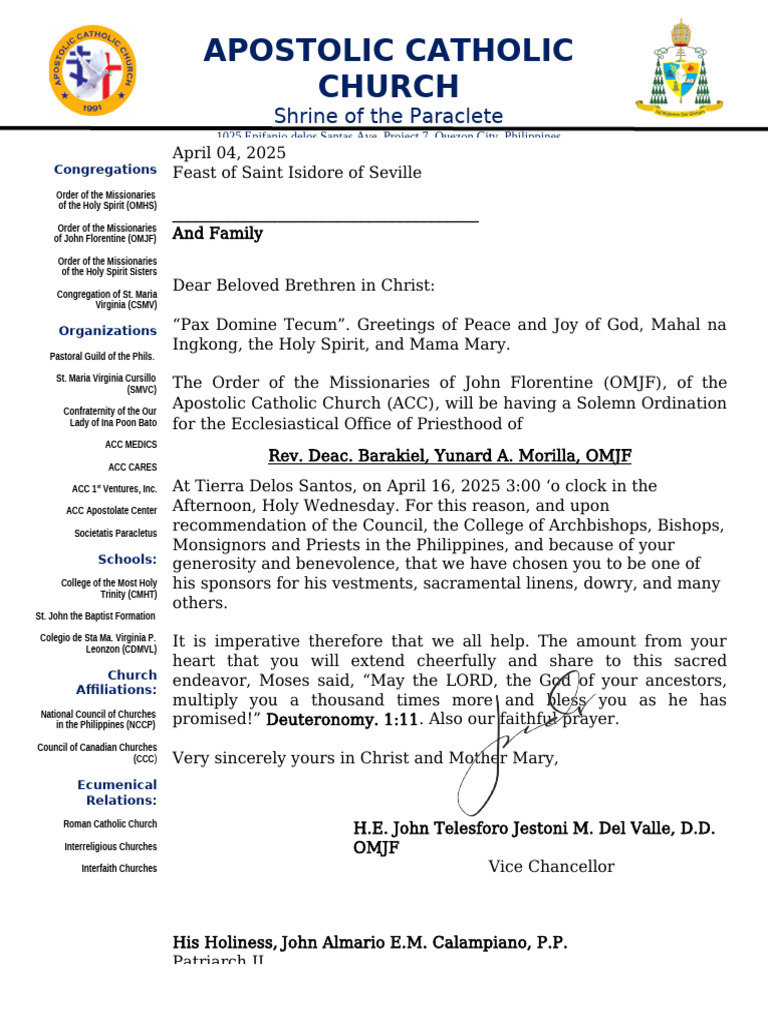 Solicitation-letter-of-Rev Deac Barakiel | PDF | Christian ...