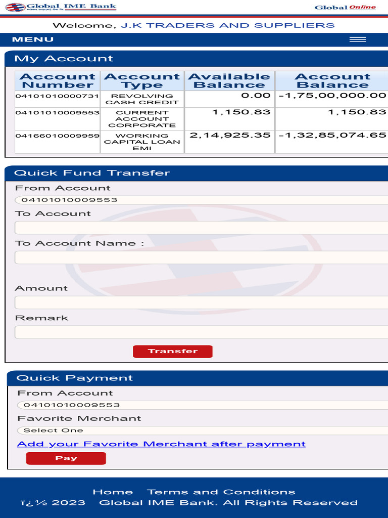 Global IME Bank Internet Banking 2 | PDF