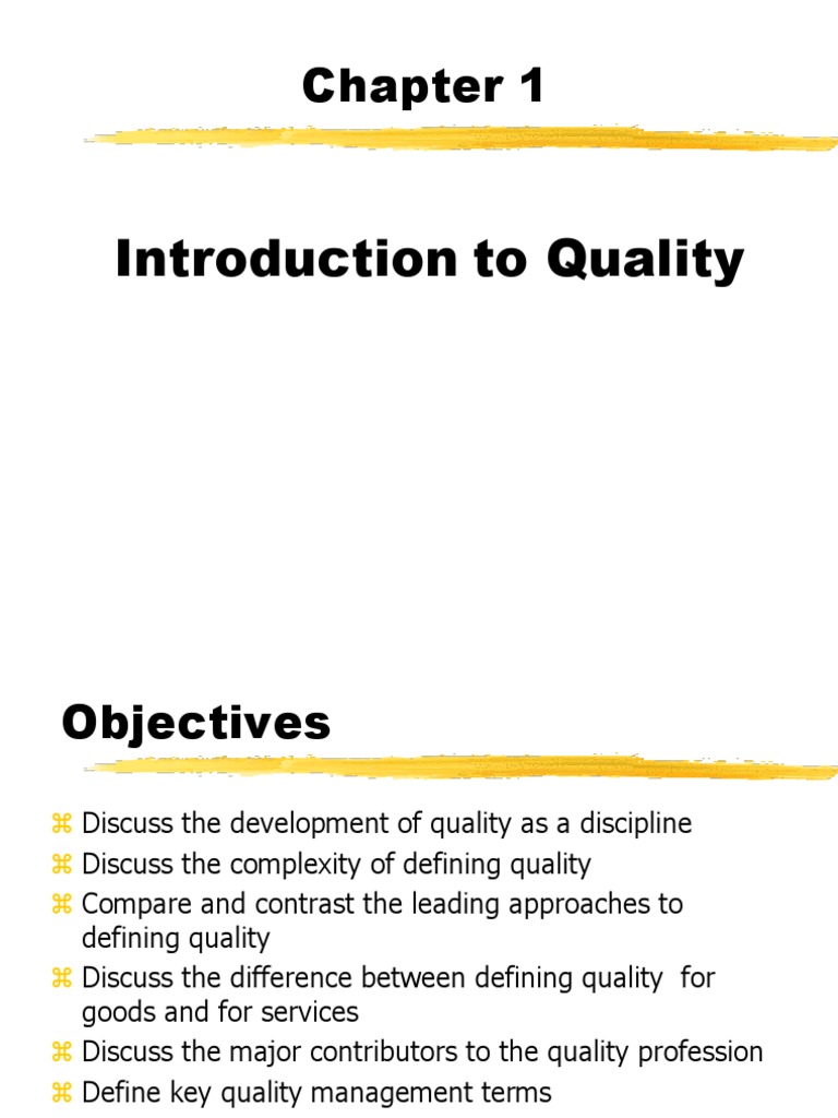 Chapter 1 - Introduction To Quality | Download Free PDF | Quality ...