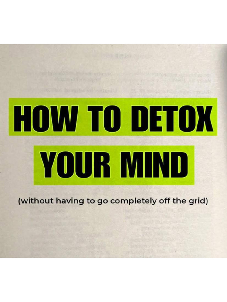 How To Detox Your Mind | PDF
