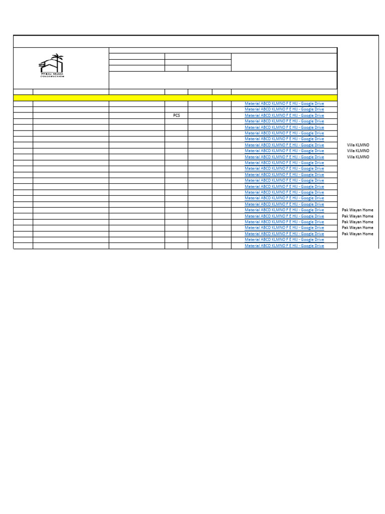 Rekap Material Villa | PDF