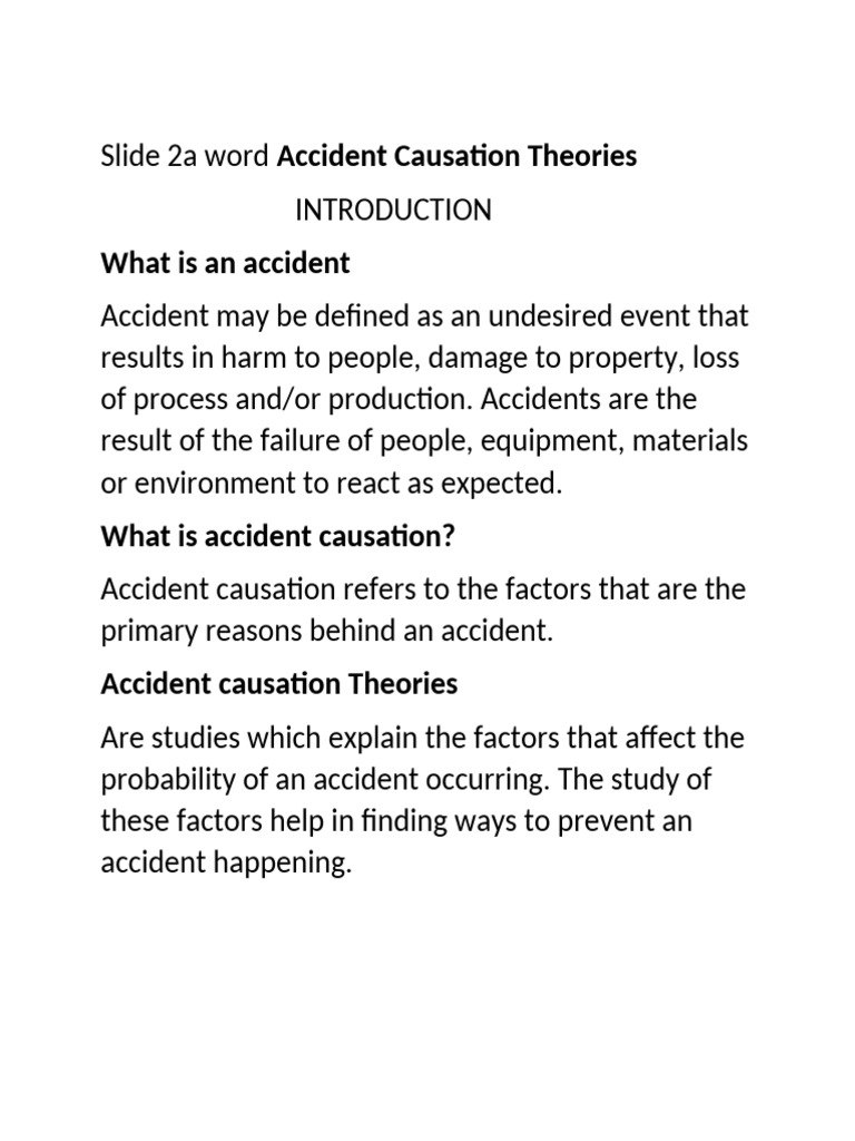 Word Accident Causation Theories | PDF | Safety