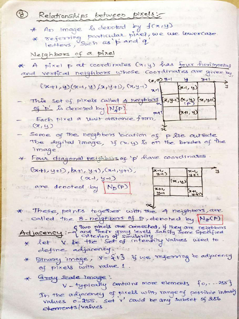 Connectivity and Relationship Between Pixels | PDF