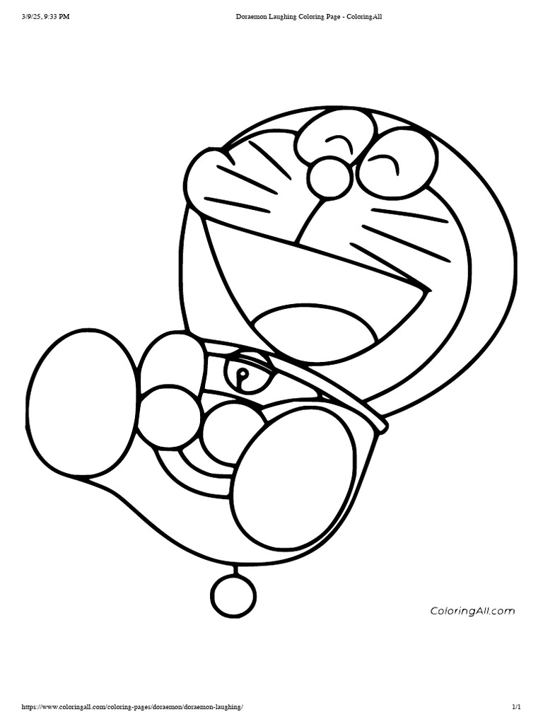 Doraemon Laughing Coloring Page - ColoringAll 2 | PDF