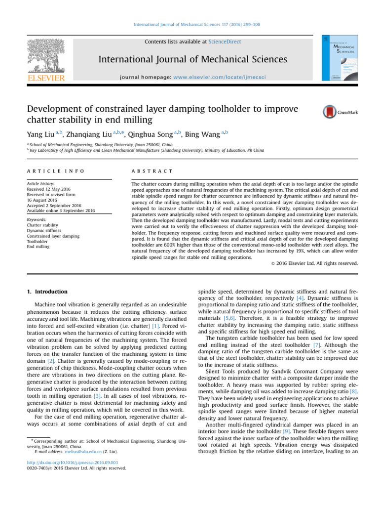 Development of Constrained Layer Damping Toolholder To Improve | PDF ...