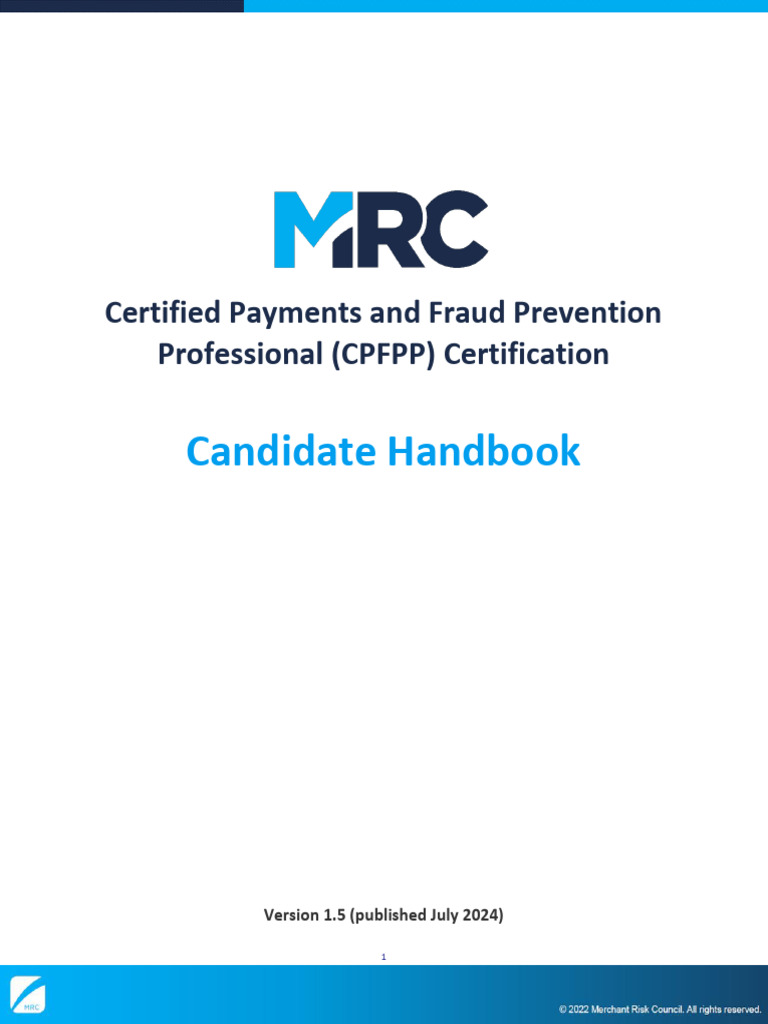 MRC CPFPP Candidate Handbook | PDF | Payment Card Industry Data ...